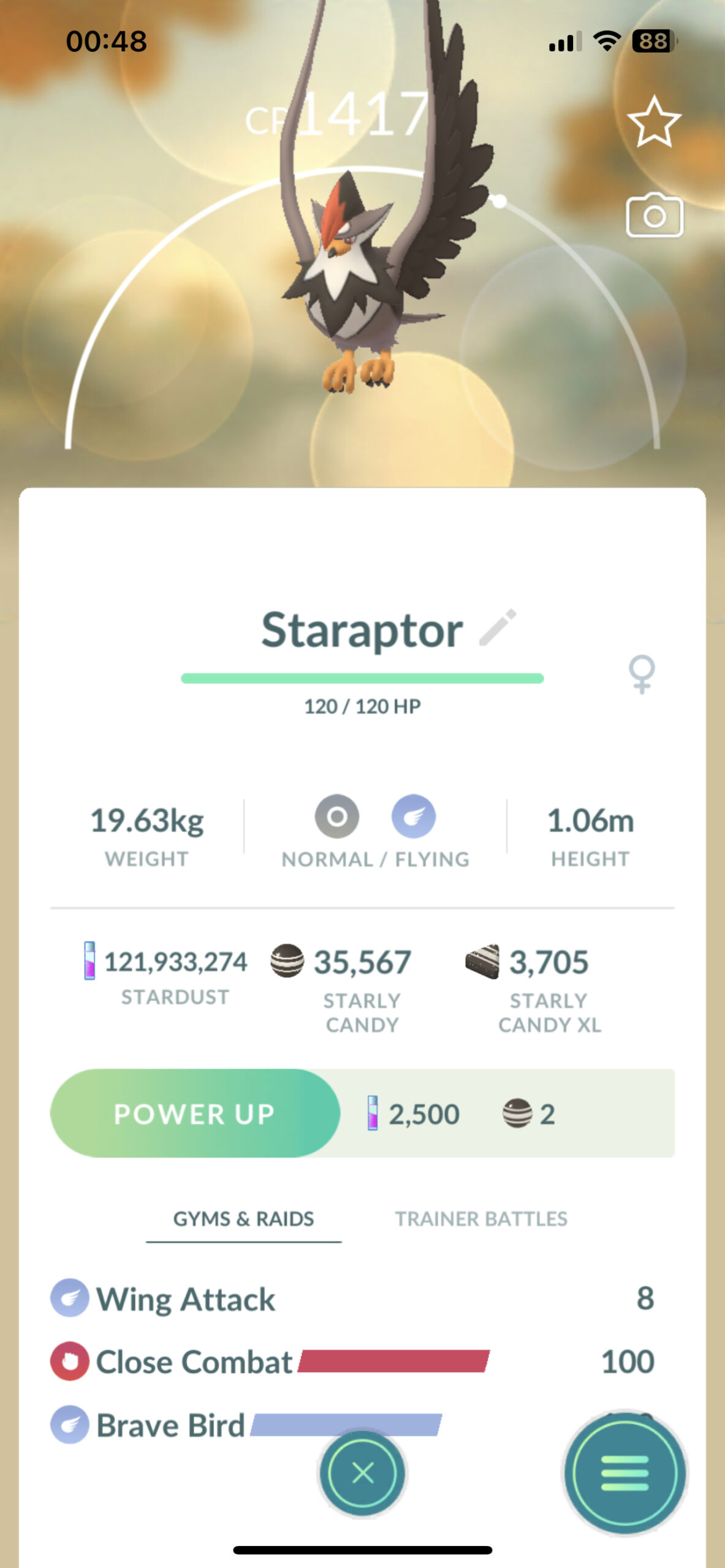 Staraptor Great League unlock 3 moveset PVP CP under 1500 CP - Trade ...