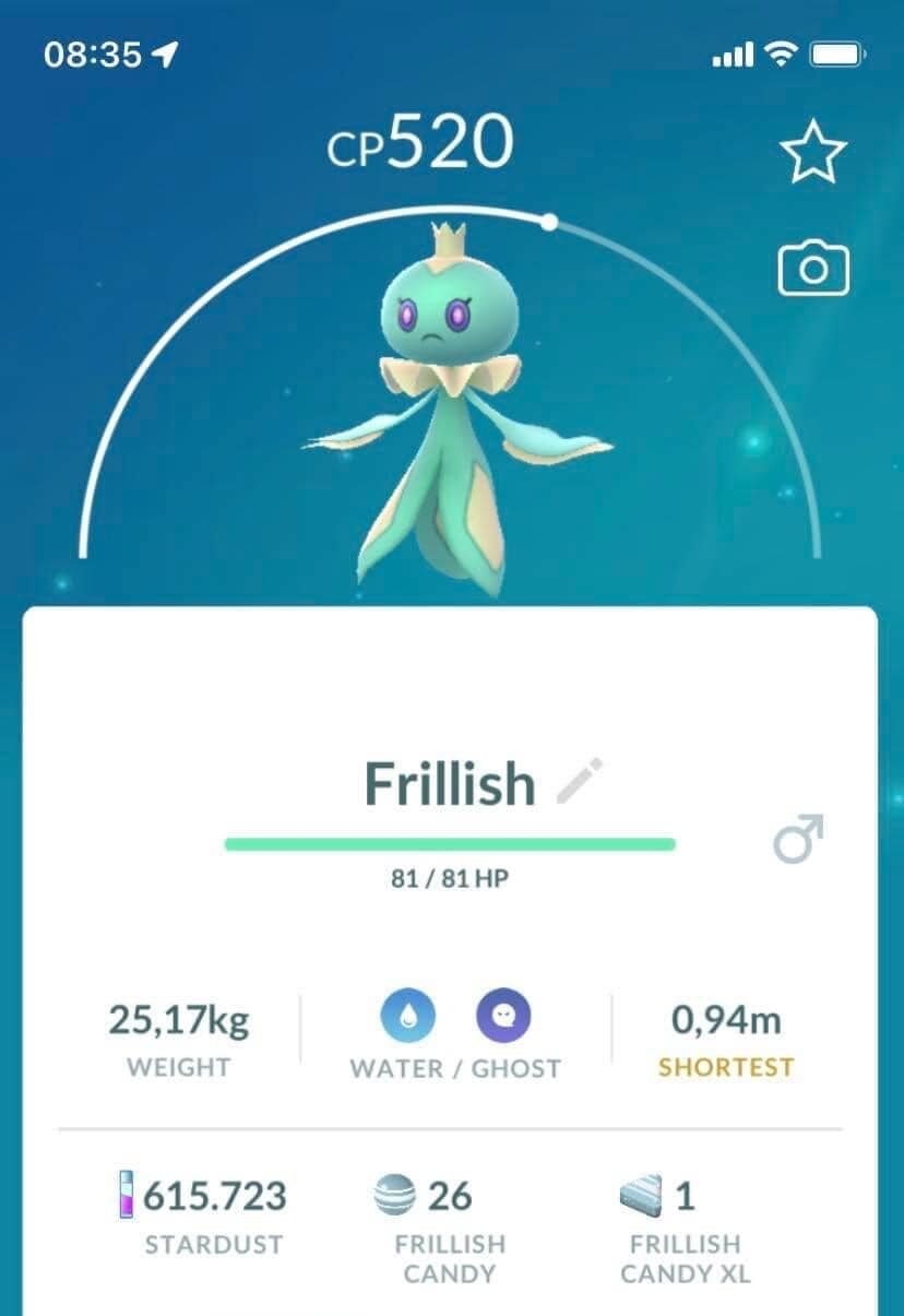 Shiny Male Frillish - Trade 20k stardust - Pogo24h.com